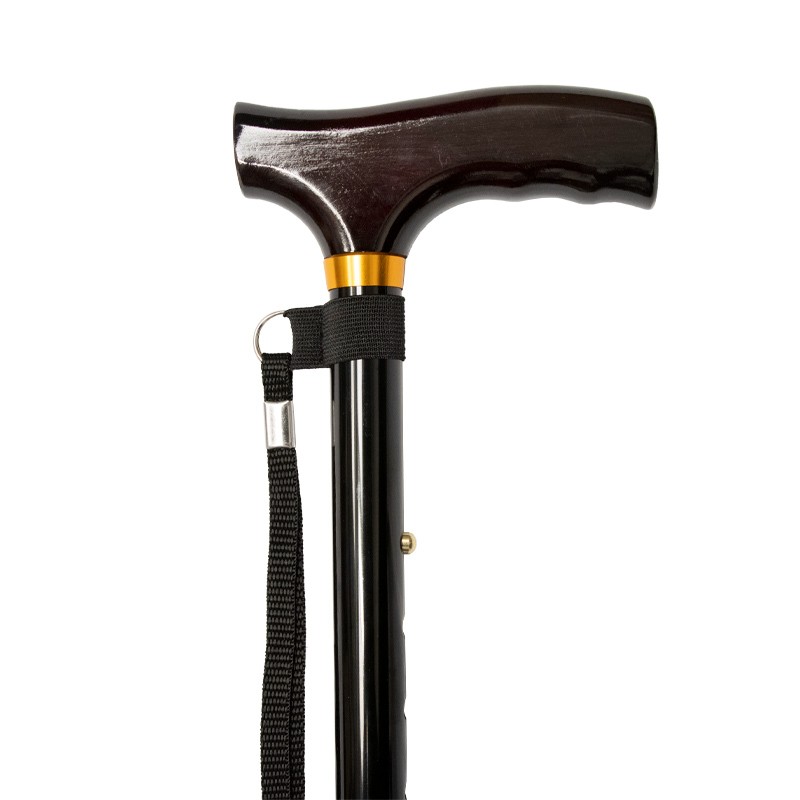 Homecraft Black Folding Walking Stick - KneeSupports.com